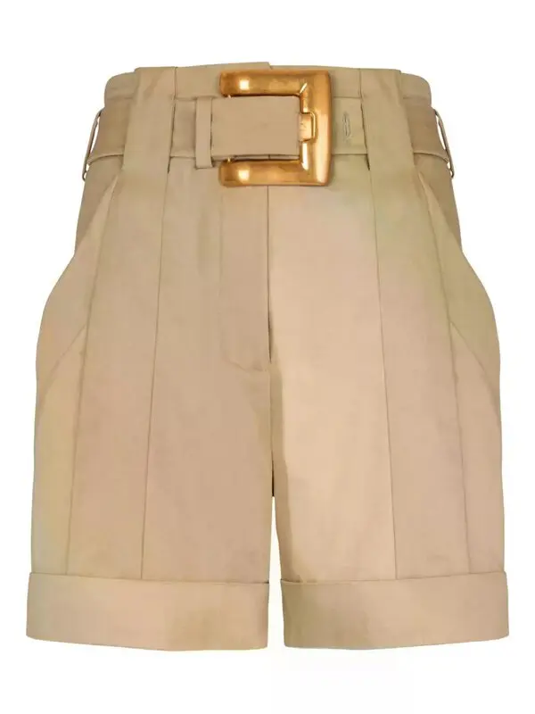 Balmain Belted-waist Shorts - Neutrals