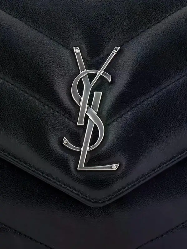 Saint Laurent Small Loulou Chevron Logo-plaque Shoulder Bag