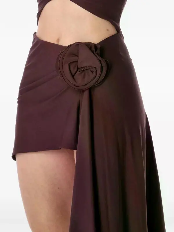 Magda Butrym Draped Mini Skirt With Flower Detail - Purple