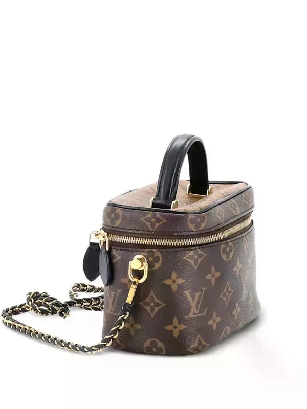 LOUIS VUITTON Vanity Handbag Reverse Monogram Canvas Pm Satchel - Brown