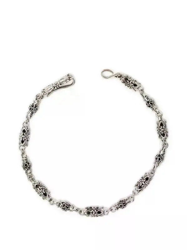 AMAL GUESSOUS Floral Bead Necklace - Silver