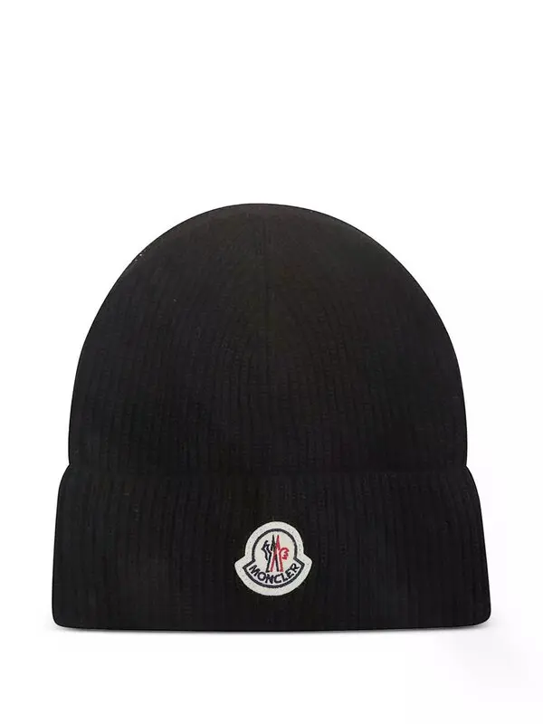 Moncler Logo-patch Beanie - Black