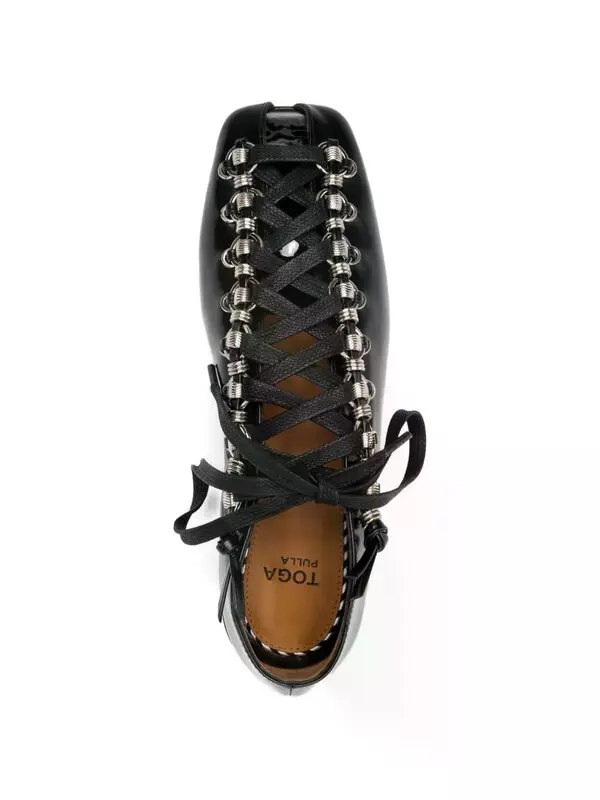 Toga Lace-up Leather Pumps