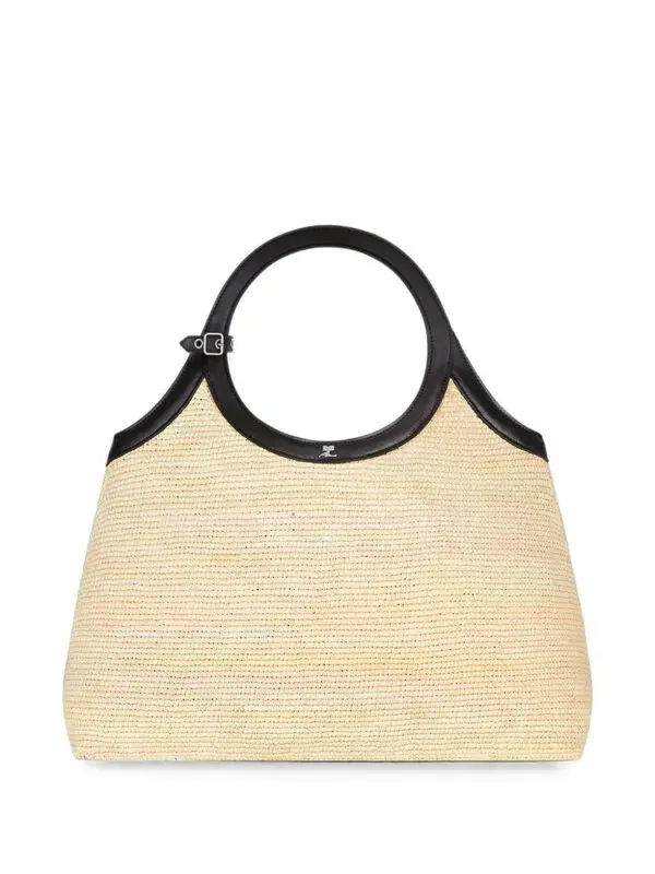 COURREGES Holy Raffia Tote - Neutrals
