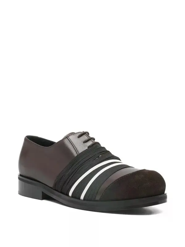 Stefan Cooke Elastic-Detail Biker Derby Shoes - Brown | Editorialist