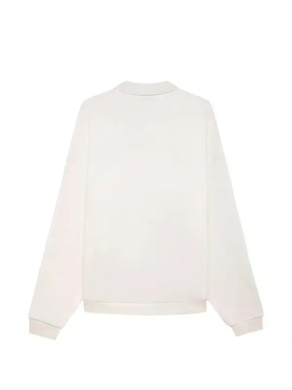 AUTRY Logo-detail Long-sleeve Polo Shirt - Neutrals