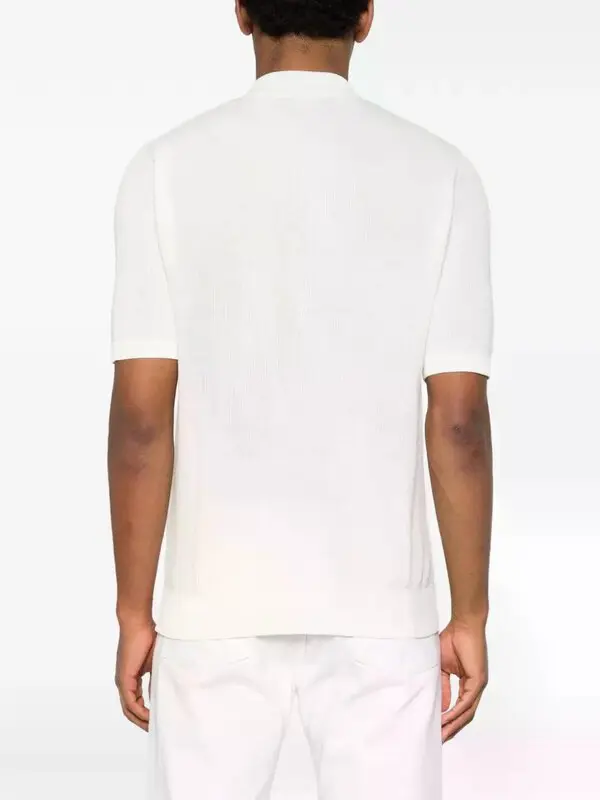 Eleventy Half-zip Short-sleeve Polo Shirt - White