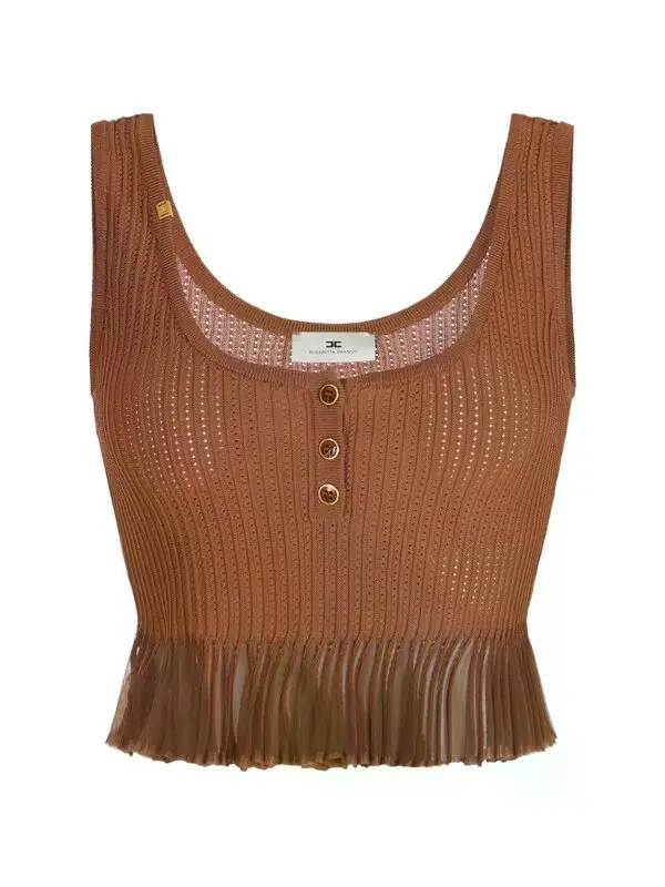 Elisabetta Franchi Button Ruffled Tank Top