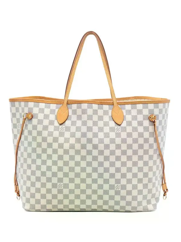 LOUIS VUITTON 2012 Damier Azur Neverfull Gm Tote Bag - White
