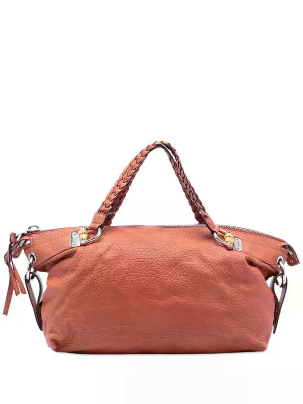 Gucci 2016-2026 Medium Leather Bamboo Bar Tote Bag