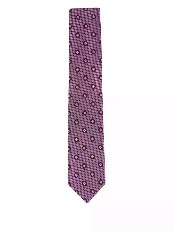 Zegna Floral Motif Neck Tie - Red