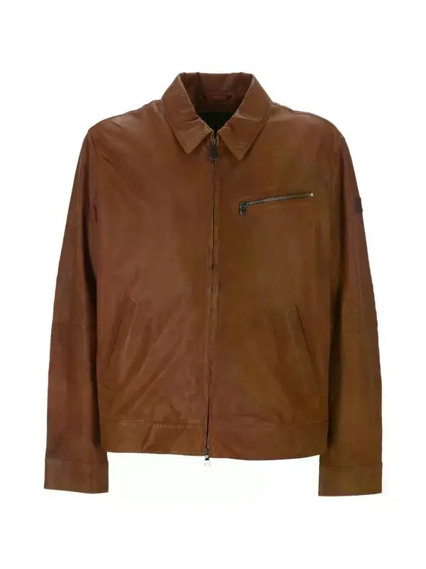 Peuterey Zip Leather Jacket