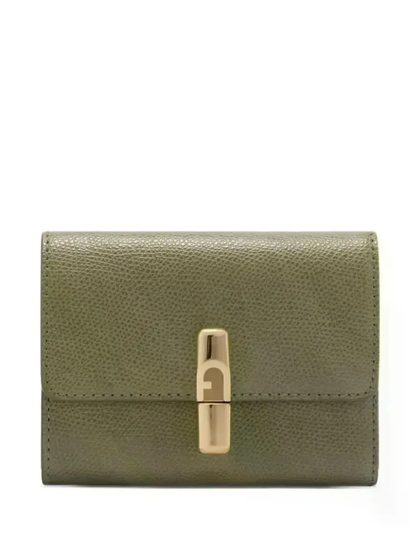 Furla Iride Grained Compact Wallet - Green