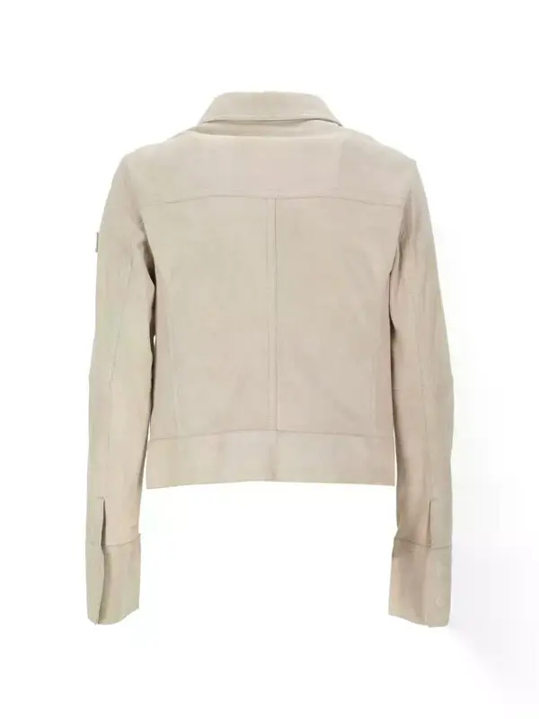 Peuterey Buttoned Leather Jacket - Neutrals