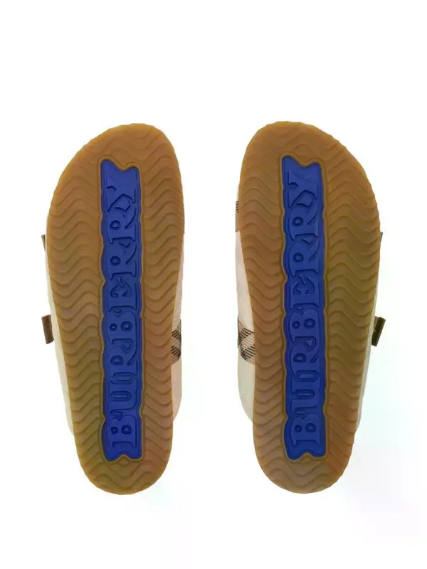 Burberry Check Buckle Strap Sandals - Neutrals