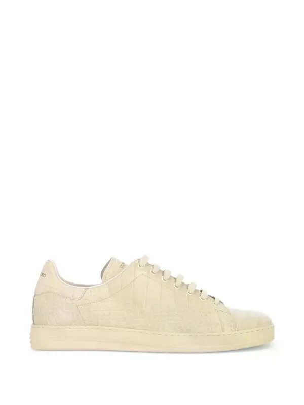 TOM FORD Croc-effect Low Top Sneakers - Neutrals