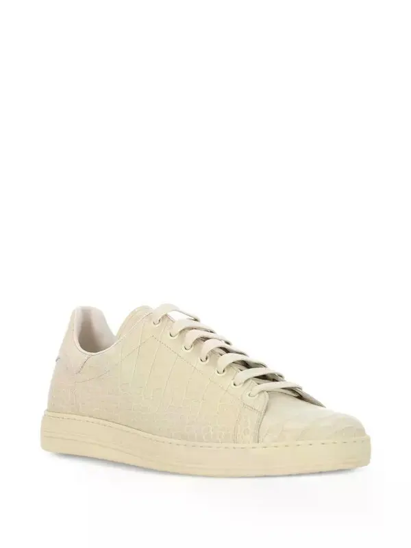 TOM FORD Croc-effect Low Top Sneakers - Neutrals