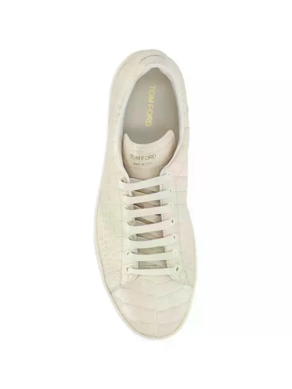 TOM FORD Croc-effect Low Top Sneakers - Neutrals