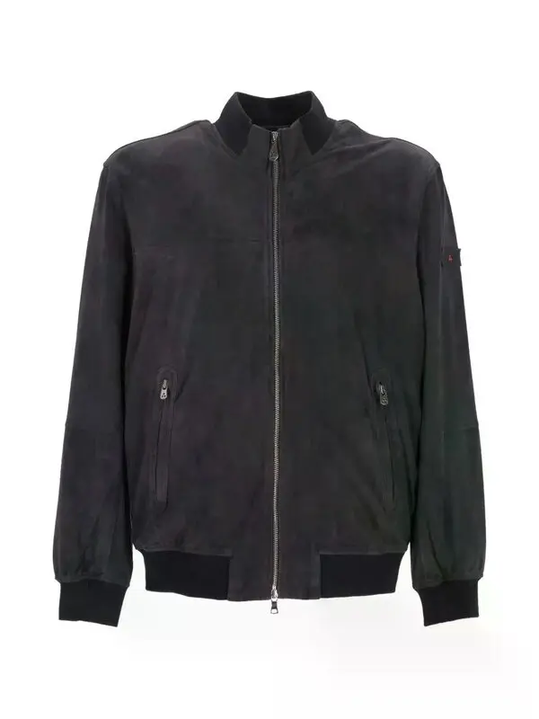 Peuterey Leather Zip Jacket - Grey