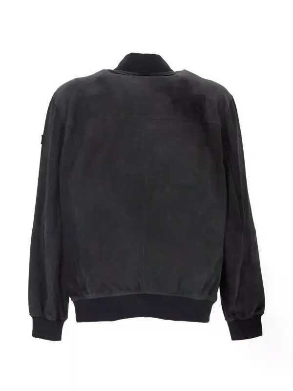 Peuterey Leather Zip Jacket - Grey