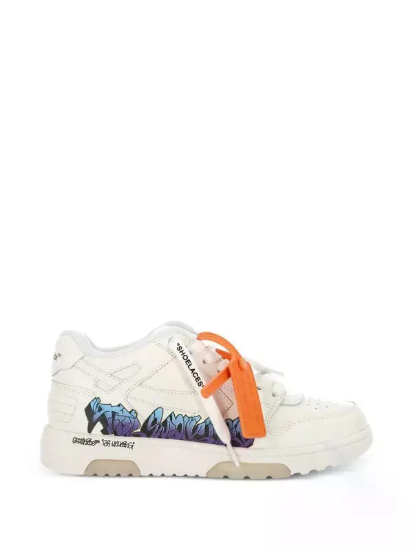 Off-White Leather Graffiti Sneakers