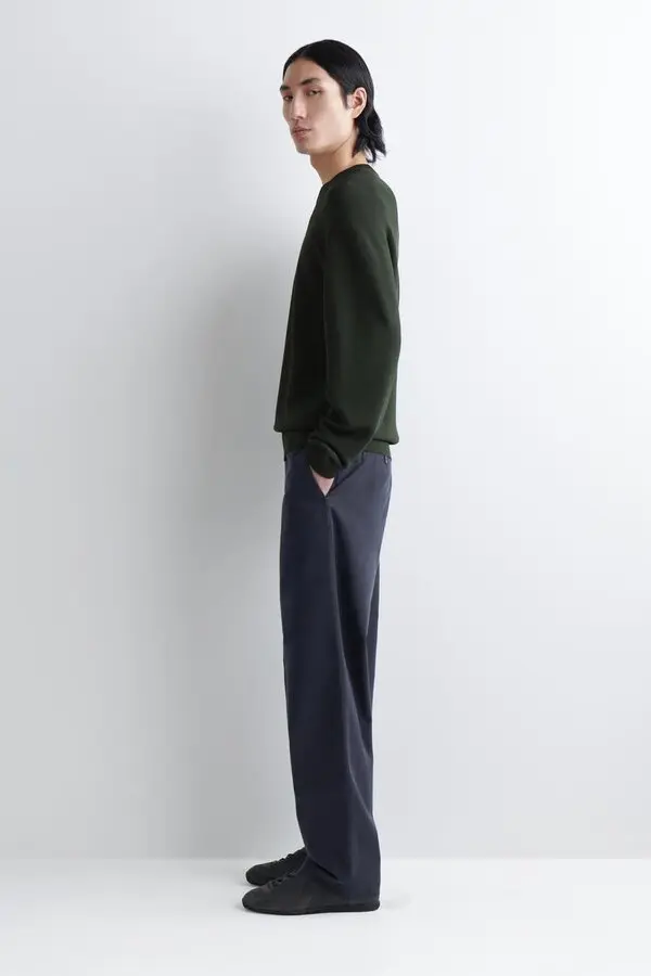 Cos Contrast-tipped Crew-neck Sweater