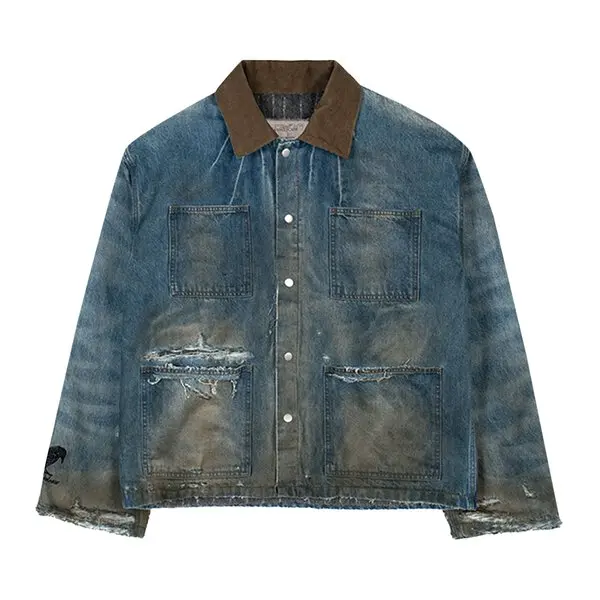 BASKETCASE Haystack Denim Jacket 'washed - Blue