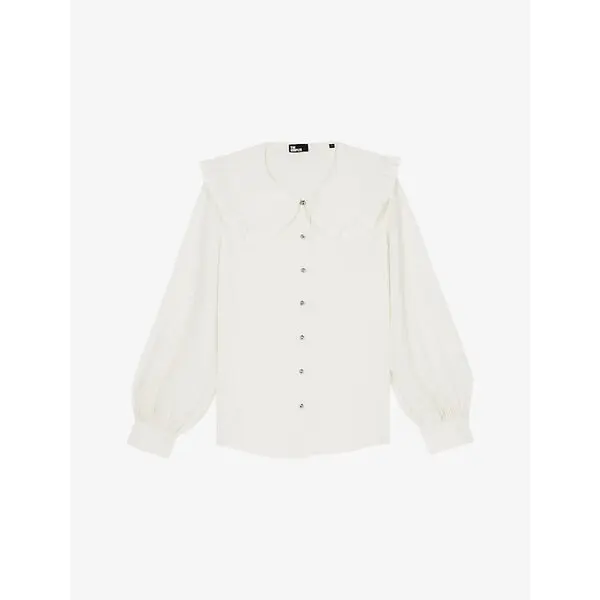 The Kooples Oversized Collar Silk Shirt