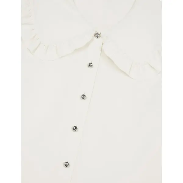 The Kooples Oversized Collar Silk Shirt