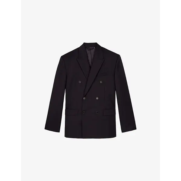 The Kooples Double-breasted Peak-lapel Wool Blazer