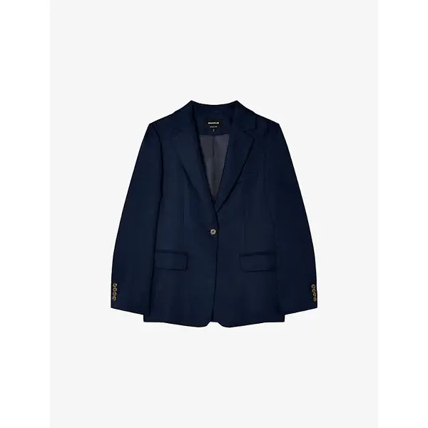 Whistles Hopsack Relaxed-fit Woven Blazer