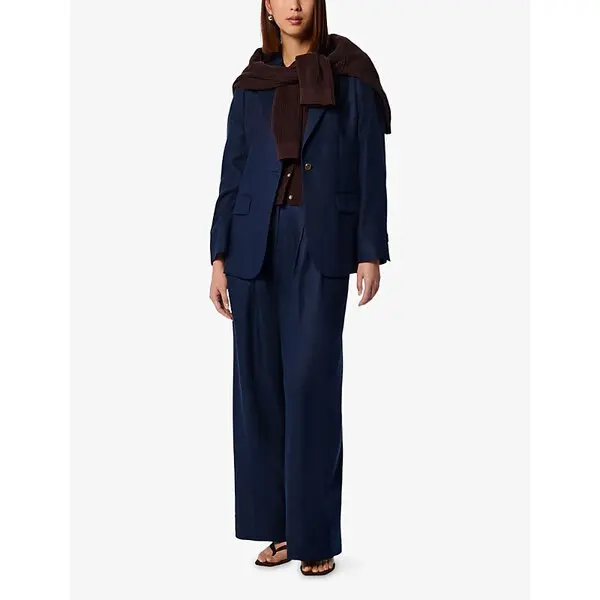Whistles Hopsack Relaxed-fit Woven Blazer