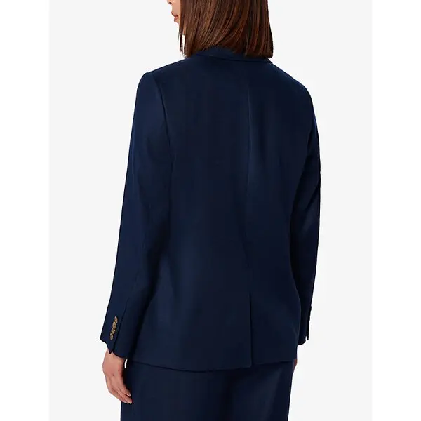 Whistles Hopsack Relaxed-fit Woven Blazer