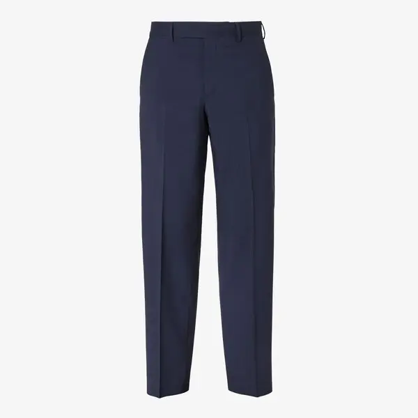 Fendi Tailored Dark Wool Trousers - Blue