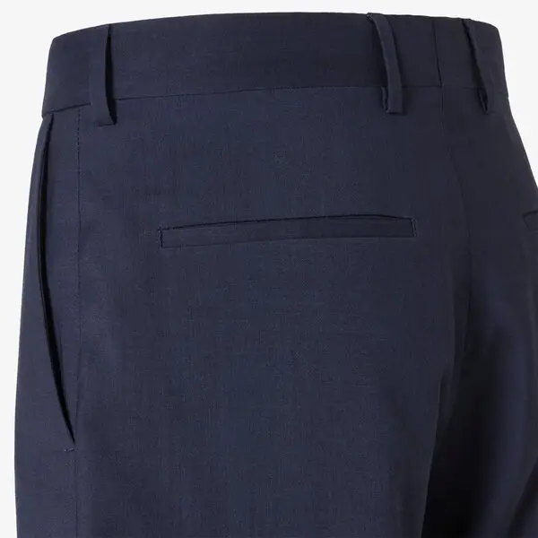 Fendi Tailored Dark Wool Trousers - Blue