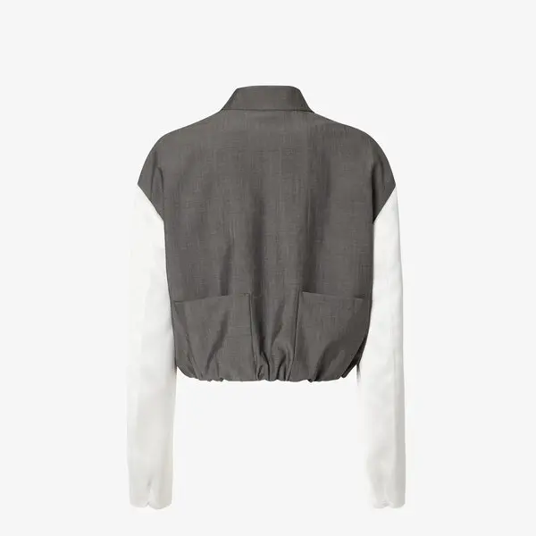 Fendi Cropped Mohair Jacket With Satin Sleeves