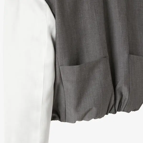 Fendi Cropped Mohair Jacket With Satin Sleeves