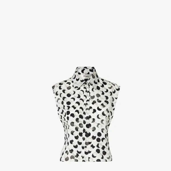 Fendi Sleeveless Silk Jacquard Top - Multicolour