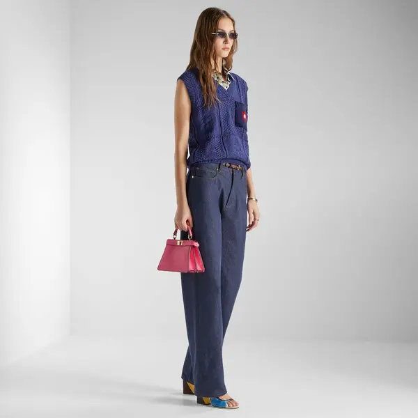 Fendi Sleeveless Silk Jacquard Top