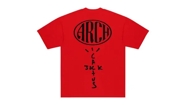 VIRGIL ABLOH Cactus Jack X Arch Paper Plane Tee Shirt - Red