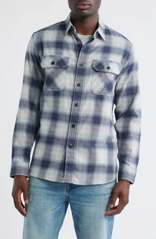 Pendleton Burnside Plaid Flannel Button-up Shirt - Grey/navy Plaid