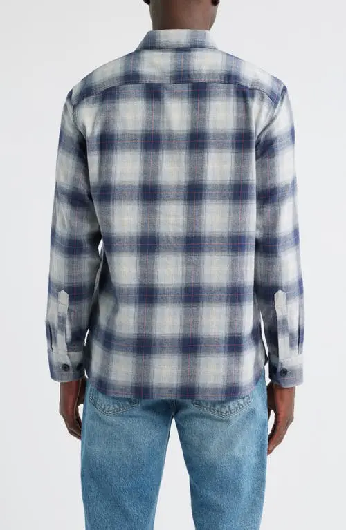 Pendleton Burnside Plaid Flannel Button-up Shirt - Grey/navy Plaid