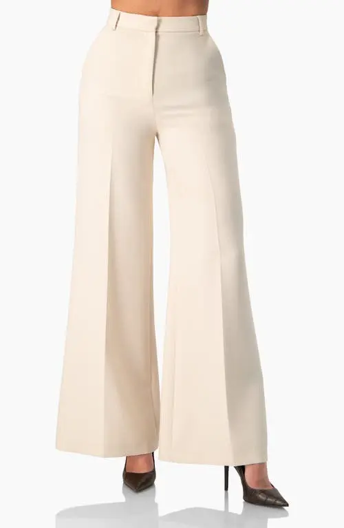 IVONNE Wide-leg Straight Pants - Ivory