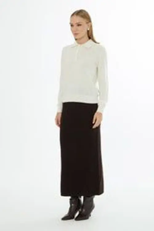GIZIA Wool Cashmere Button-front Shirt