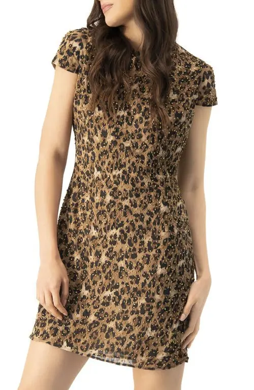 IVONNE Beaded Cap-sleeve Dress