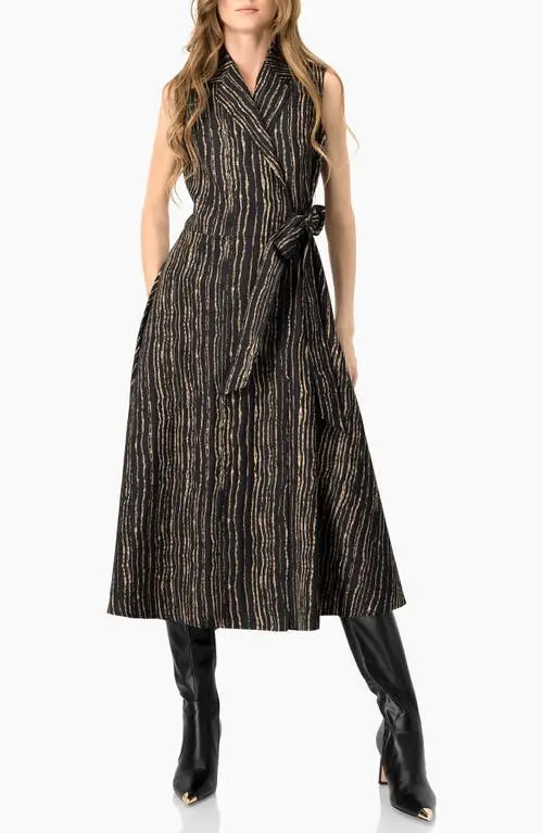 IVONNE Sleeveless Animal Print Wrap Dress
