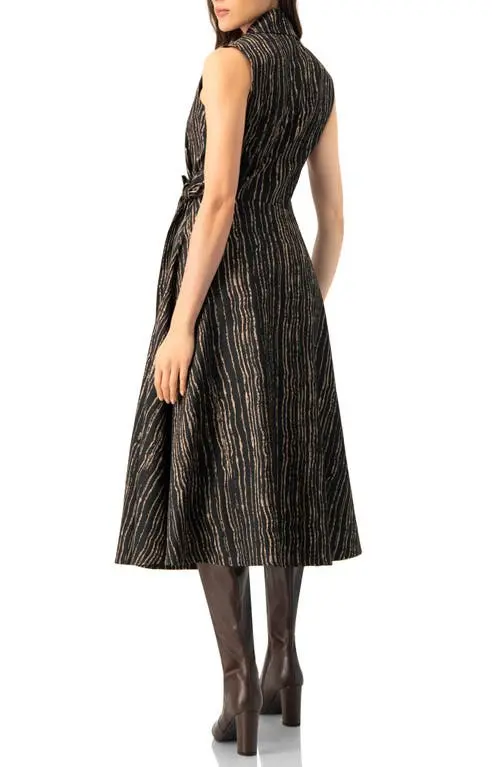IVONNE Sleeveless Animal Print Wrap Dress