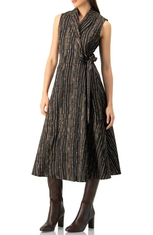 IVONNE Sleeveless Animal Print Wrap Dress