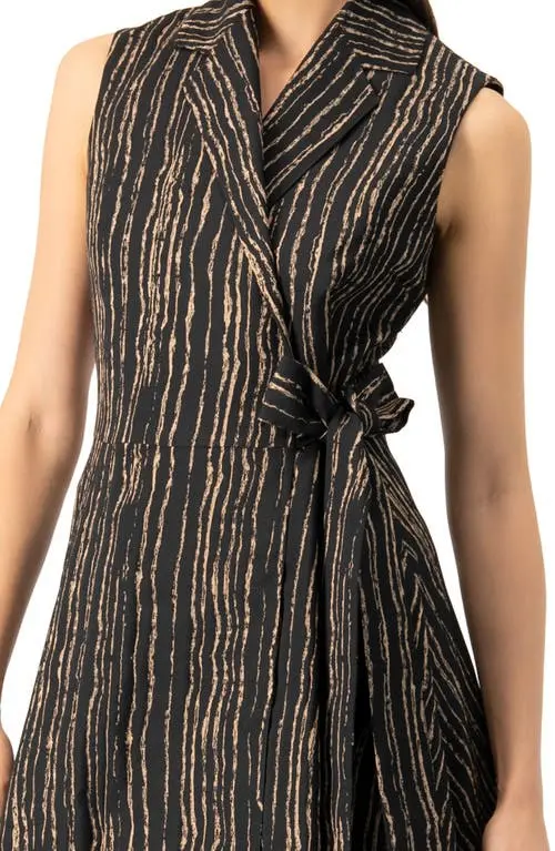 IVONNE Sleeveless Animal Print Wrap Dress