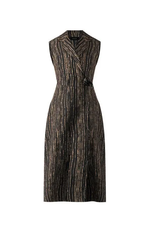 IVONNE Sleeveless Animal Print Wrap Dress